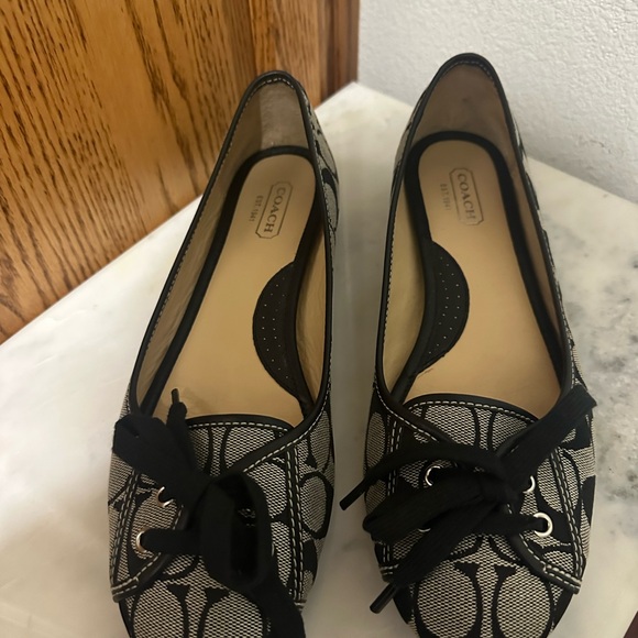 Coach | Shoes | Coach Womens Black And White Flats 1 | Poshmark
